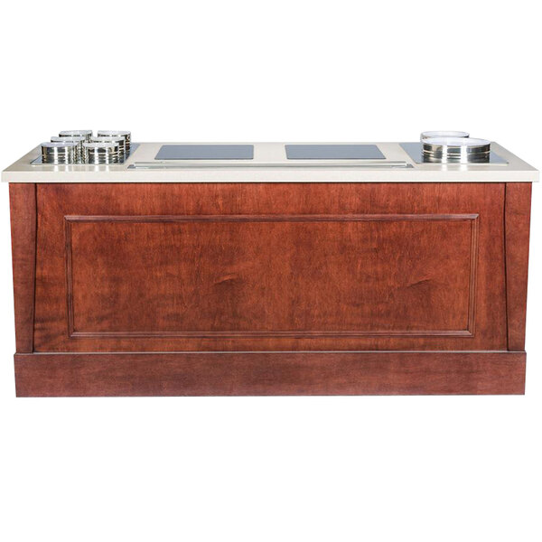 Bon Chef 50098 72" x 30" x 34" Wood Buffet with 2 Induction Ranges ...