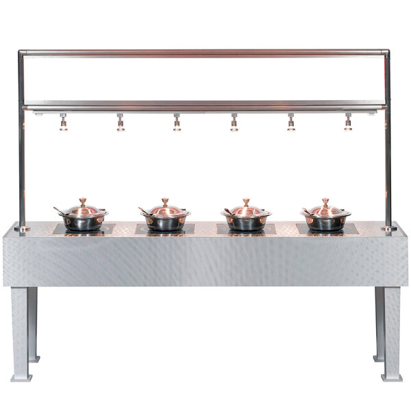 Bon Chef 50117 96" x 24" x 78" Stainless Steel Table with 4 Induction ...