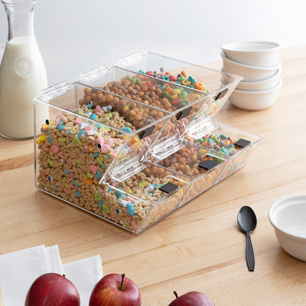 Choice Stackable Candy / Topping Dispenser with Notch - 11" x 4" x 7"