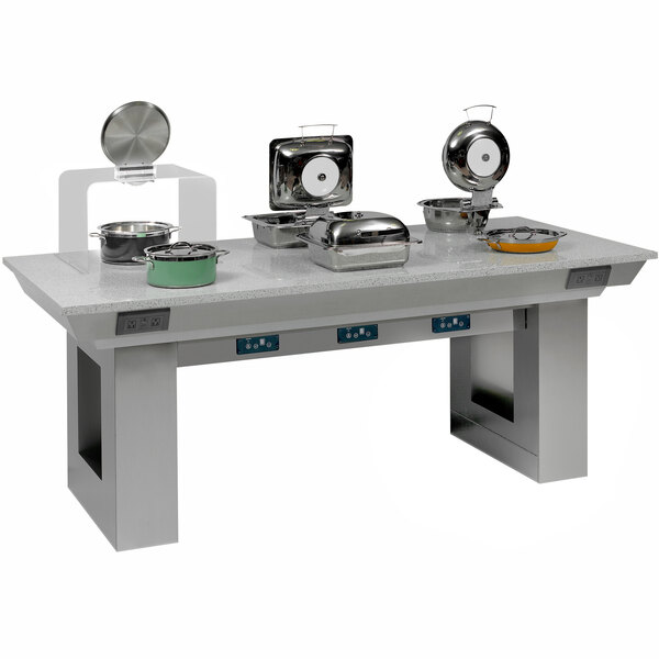 Bon Chef 50180 39" x 84" Rectangular Mobile Invisible Induction Table ...