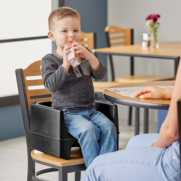 Lancaster Table & Seating Black Plastic Dual Height Booster Seat