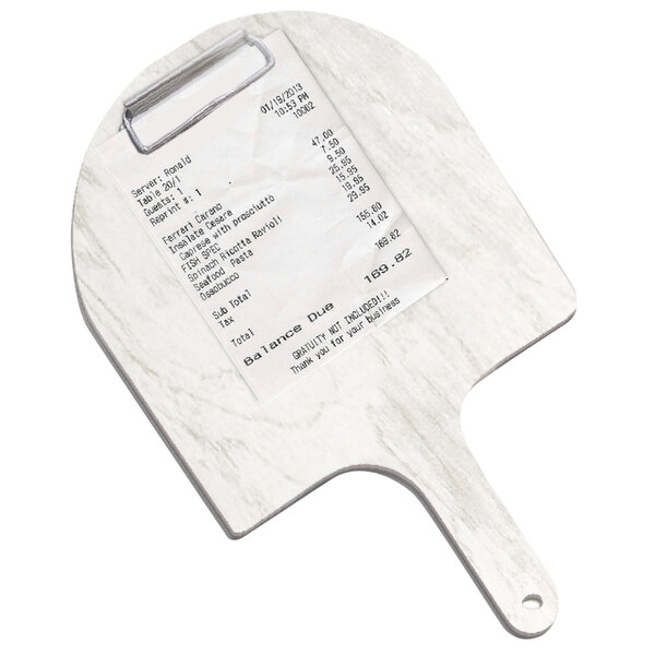 Menu Solutions WDPPCP 5" x 9" Customizable White Wash Pizza Peel Menu ...
