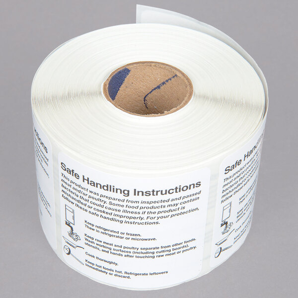 Noble Products 2" x 2" Safe Food Handling Instructions Permanent Label ...