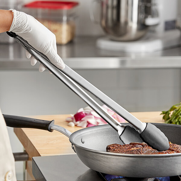 Tablecraft 4016BK 16" Silicone Tip Locking Tongs