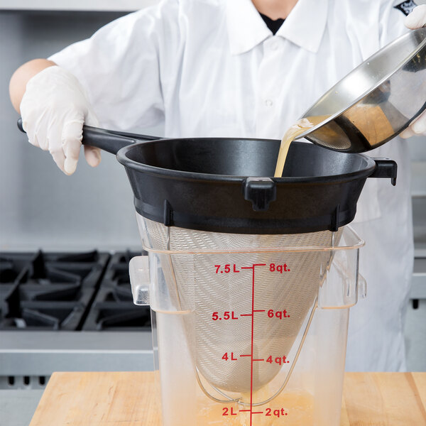 Matfer Bourgeat 017362MC 10" Exoglass Bouillon Strainer / Chinois