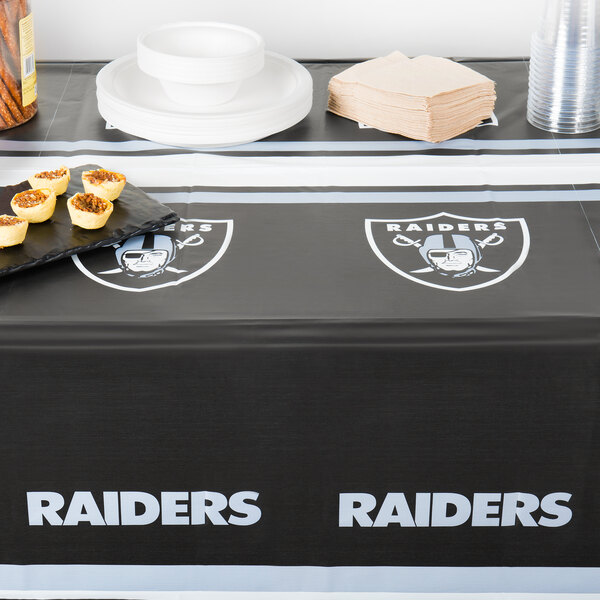 Creative Converting Las Vegas Raiders 54" x 102" Plastic Table Cover ...
