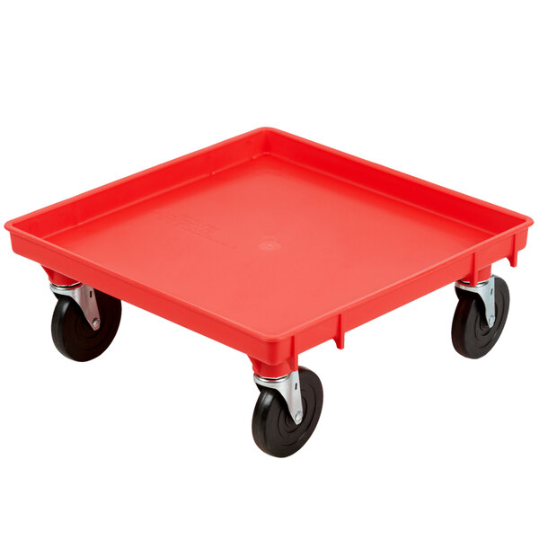 Vollrath 1697-02 Traex® Red Rack Dolly Base (No Handle) - 21" x 21"