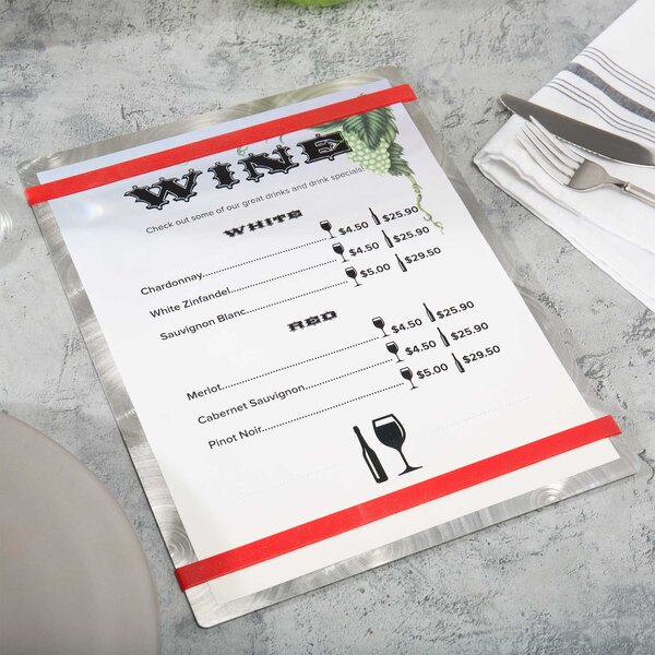 Menu Solutions ALSIN811-RB Alumitique 8 1/2" x 11" Customizable Swirl ...