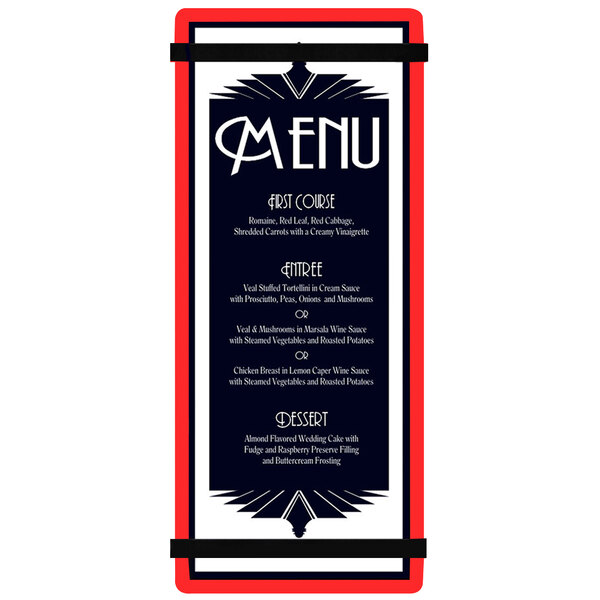 Menu Solutions ACRB-BA Red 4 1/4" x 11" Customizable Acrylic Menu Board ...