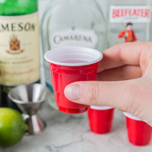Red Plastic Shot Cups (2 oz.): WebstaurantStore