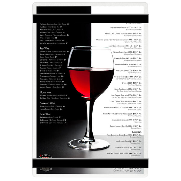 Menu Solutions ACRB-A Clear Frosted 5 1/2" x 8 1/2" Customizable ...