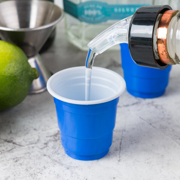 Choice 2 oz. Blue Plastic Shot Cup - 50/Pack