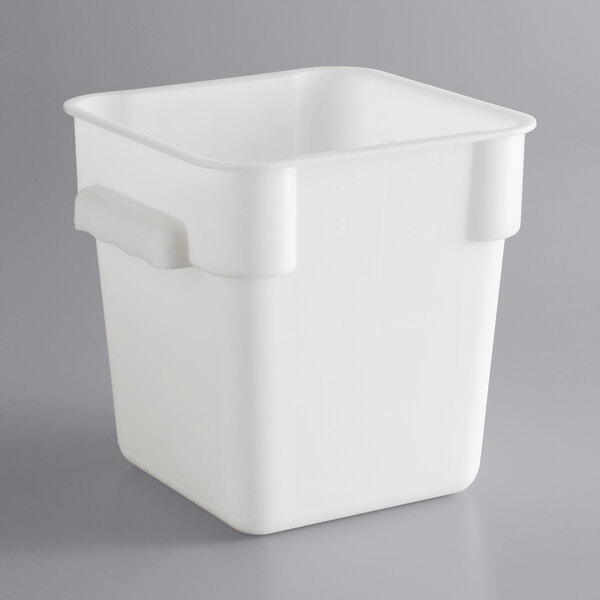 Choice 4 Qt. White Square Polypropylene Food Storage Container with ...