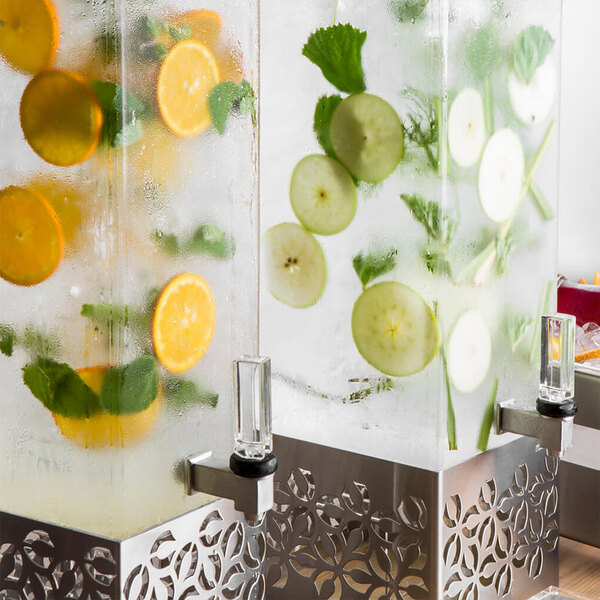 Rosseto LD163 Iris 4 Gallon Clear Acrylic Rectangle Beverage Dispenser ...