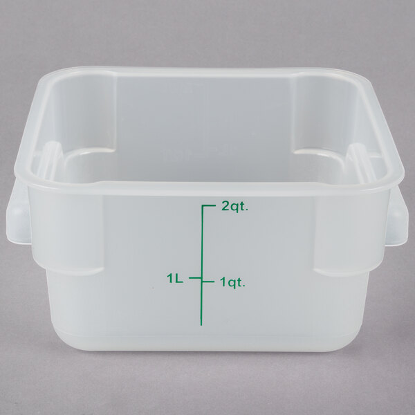 Choice 2 Qt. Translucent Square Polypropylene Food Storage Container ...