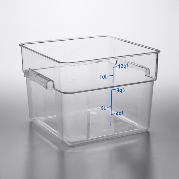 Choice 12 Qt. Clear Square Polycarbonate Food Storage Container with ...