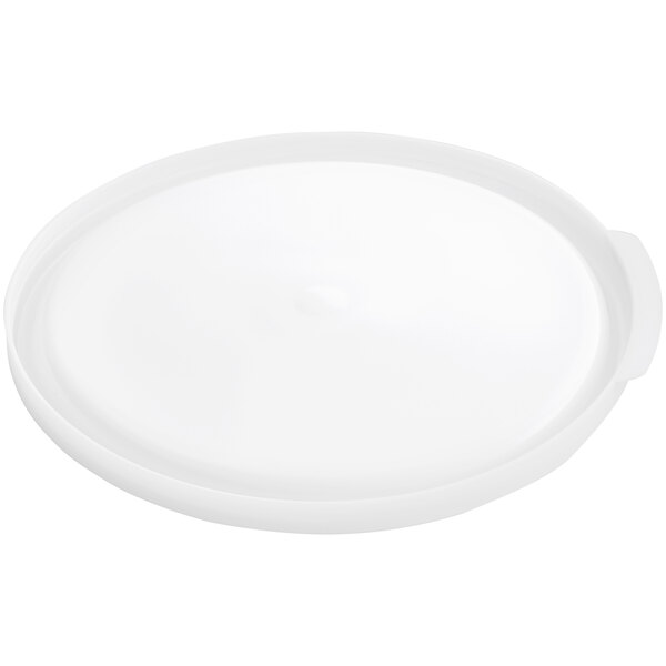 Choice 2 and 4 Qt. White Round Polypropylene Food Storage Container Lid
