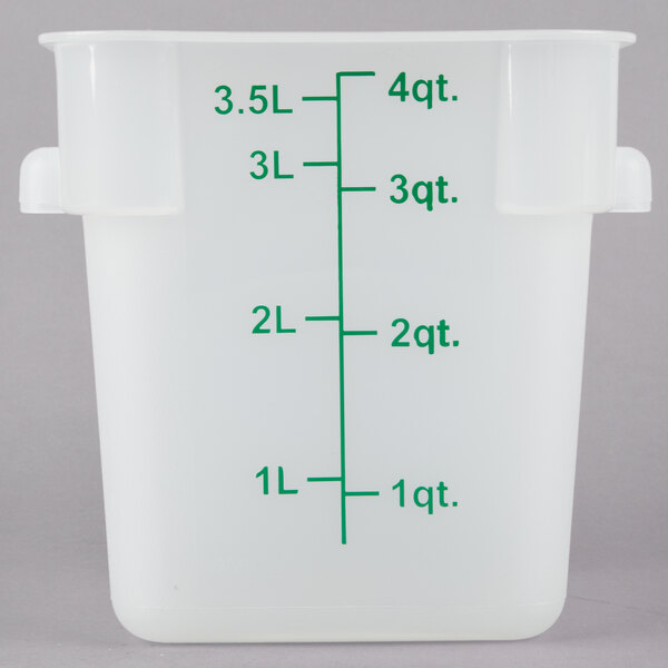 4 Qt. Plastic Food Container (Translucent)