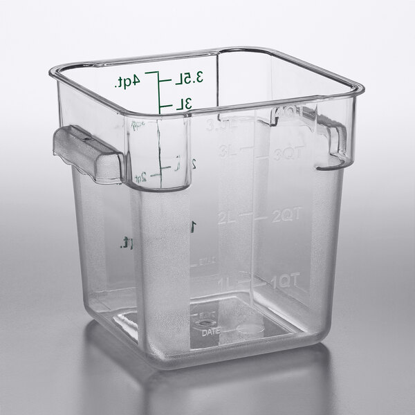 Choice 4 Qt. Clear Square Polycarbonate Food Storage Container with ...