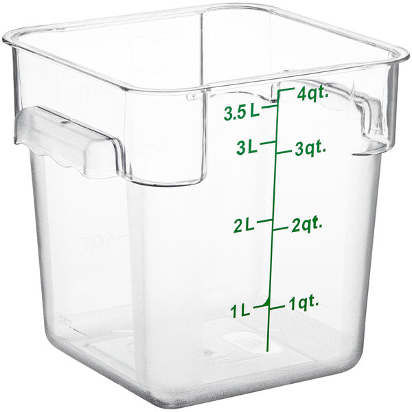Choice 4 Qt. Clear Square Polycarbonate Food Storage Container