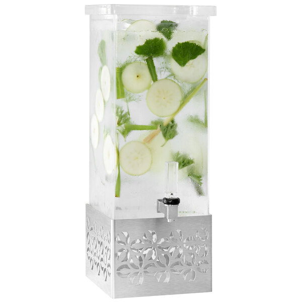 Rosseto LD160 Iris 1 Gallon Clear Acrylic Rectangle Beverage Dispenser ...