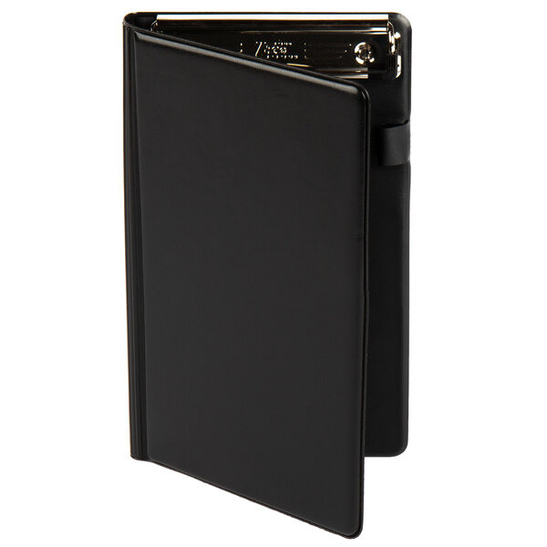 H. Risch, Inc. WPH DX CLIP 5" x 9" Black Vinyl Deluxe Server Book with ...