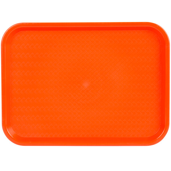 Choice 12" x 16" Orange Plastic Fast Food Tray - 24/Case
