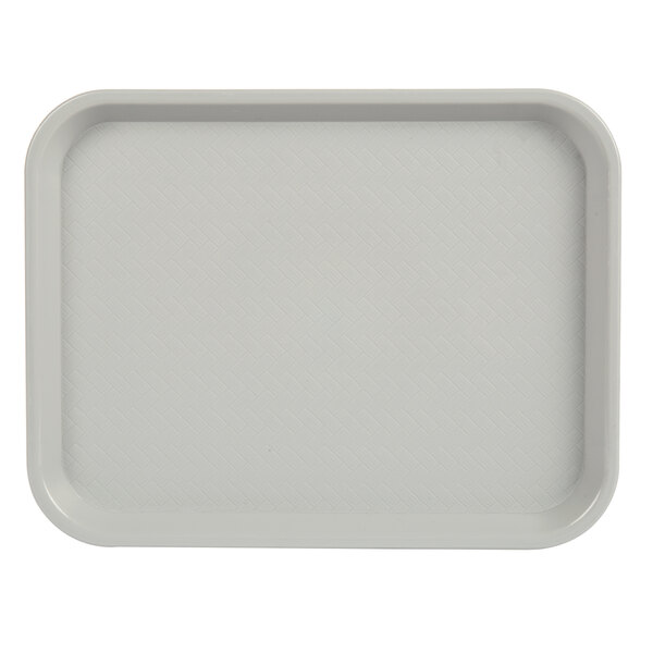 Choice 10" x 14" Gray Plastic Fast Food Tray - 12/Pack