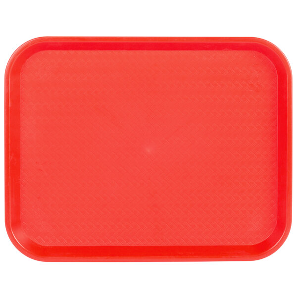 Choice 14" x 18" Red Plastic Fast Food Tray