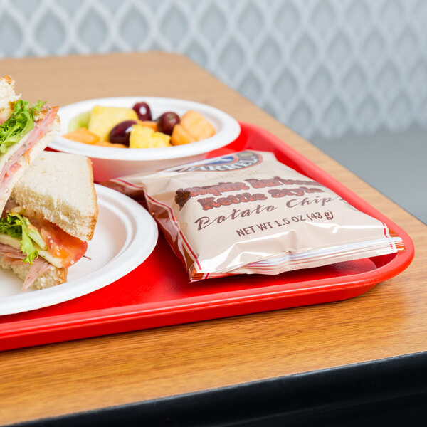 Choice 14" x 18" Red Plastic Fast Food Tray