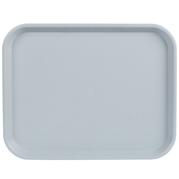Choice 14" x 18" Gray Plastic Fast Food Tray - 12/Pack