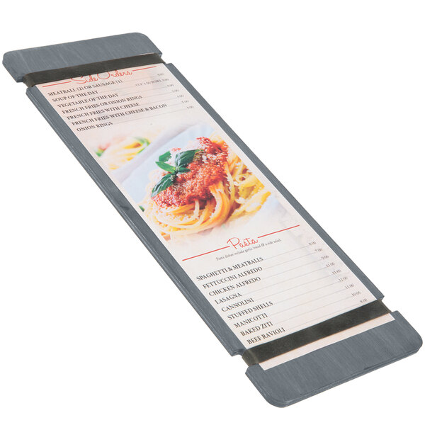 Menu Solutions WDRBB-BA Ash 4 1/4" x 11" Customizable Wood Menu Board ...