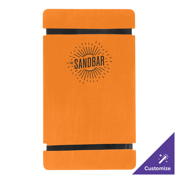 Menu Solutions WDRBB-A Mandarin 5 1/2" x 8 1/2" Customizable Wood Menu ...