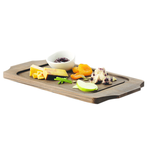 Libbey CIS-19TR 14 1/8" x 7 1/4" Cedar Plank Wood Underliner with ...