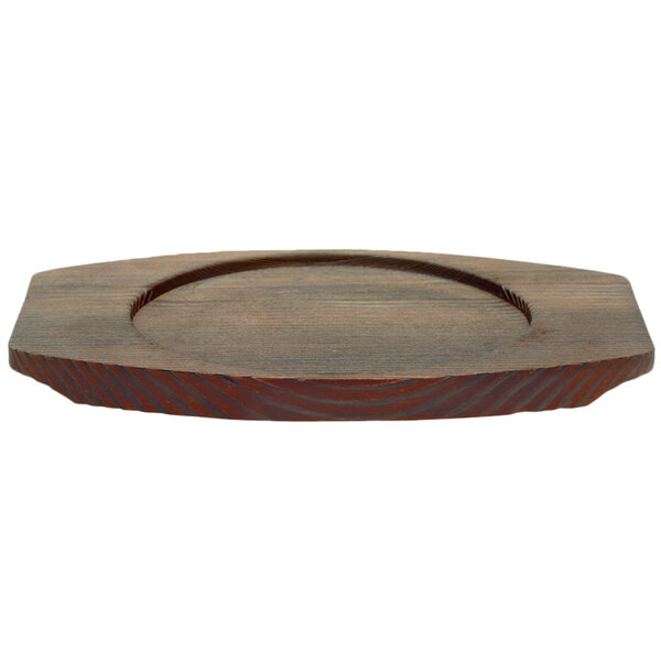 Libbey CIS-15TR 7 7/8" x 7" Cedar Plank Wood Underliner with Natural ...