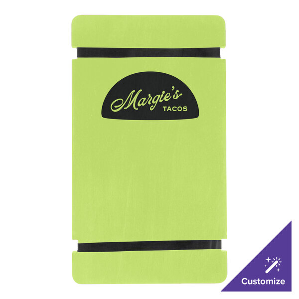 Menu Solutions WDRBB-A Lime 5 1/2" x 8 1/2" Customizable Wood Menu ...