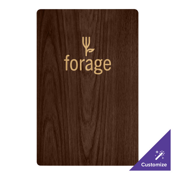 Menu Solutions WDPIX-A Walnut 5 1/2" x 8 1/2" Customizable Wood Menu ...
