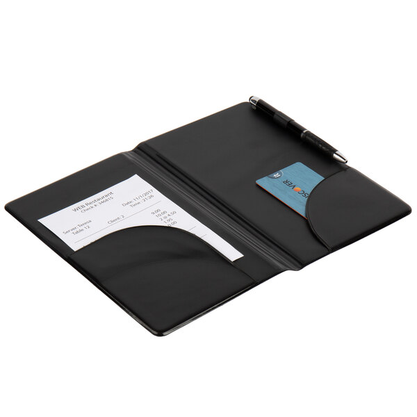 H. Risch, Inc. WPH DX 5" x 9" Black Vinyl Deluxe Server Book with ...