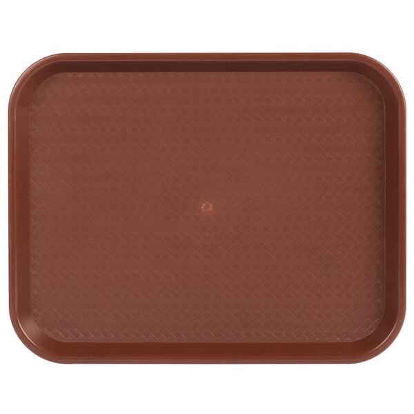 Choice 14" x 18" Burgundy Plastic Fast Food Tray - 12/Pack