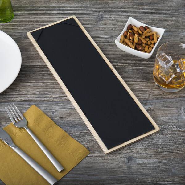 Menu Solutions WDPIX-BD Natural 4 1/4" x 14" Customizable Wood Menu ...