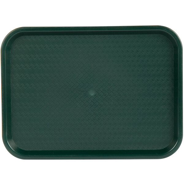Choice 12" x 16" Forest Green Plastic Fast Food Tray - 12/Pack