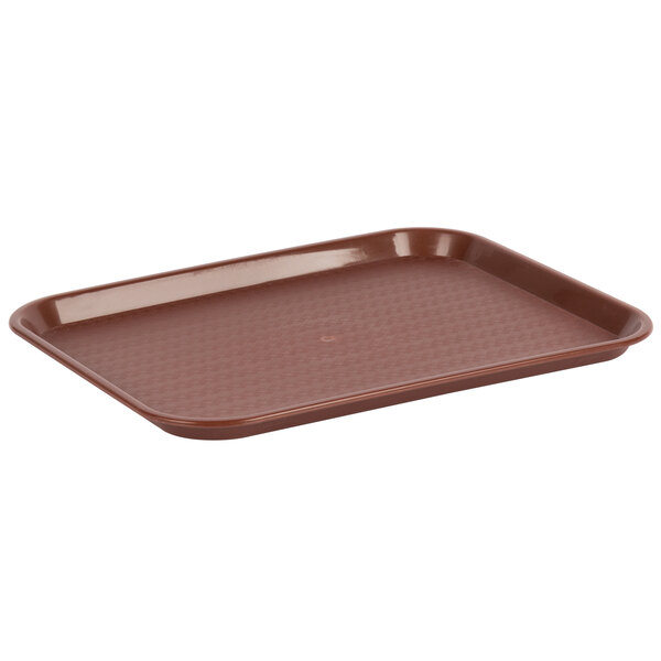 Choice 14" x 18" Burgundy Plastic Fast Food Tray