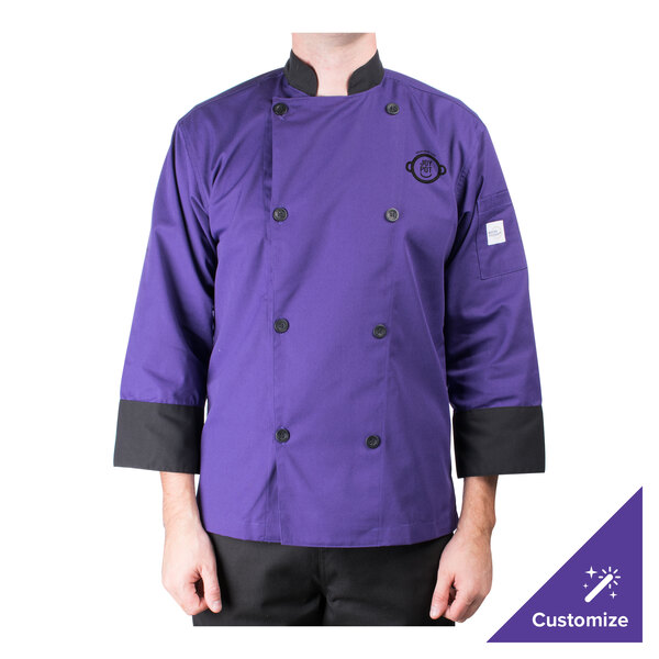 Mercer Culinary Millennia® Unisex Purple Customizable 3/4 Length Sleeve ...