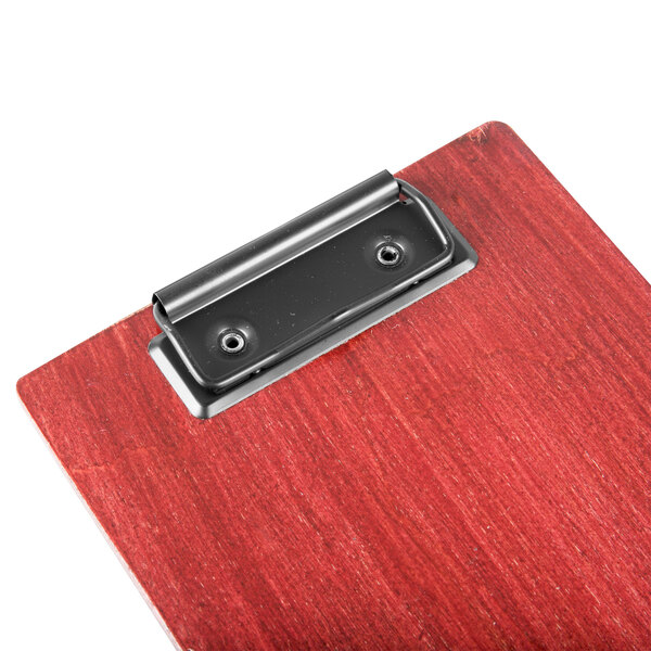 Menu Solutions WDCLIP-BD Berry 4 1/4" x 14" Customizable Wood Menu Clip ...
