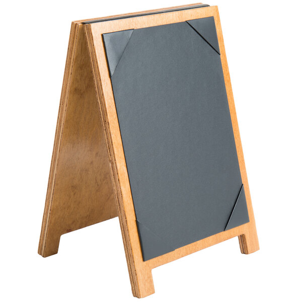 Menu Solutions WDSD-PIX-B 5" x 7" Country Oak Wood Sandwich Menu Board ...