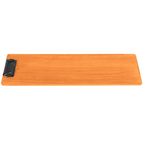 Menu Solutions WDCLIP-BD Mandarin 4 1/4" x 14" Customizable Wood Menu ...