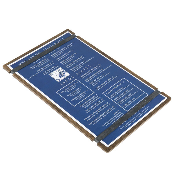 Menu Solutions WDRBB-D Walnut 8 1/2" x 14" Customizable Wood Menu Board ...