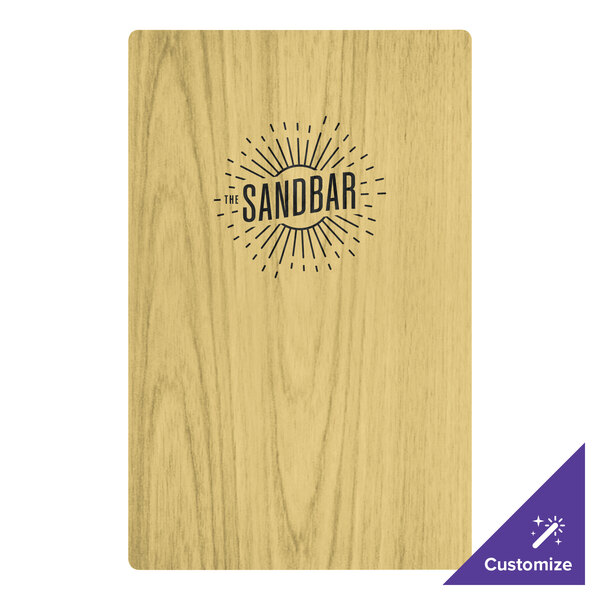 Menu Solutions WDSTR-D Natural 8 1/2" x 14" Customizable Wood Menu ...