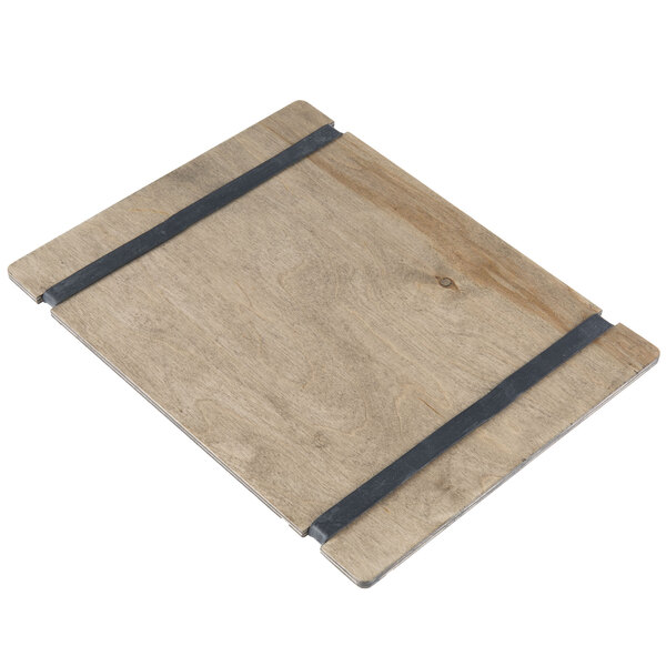 Menu Solutions WDRBB-C Weathered Walnut 8 1/2" x 11" Customizable Wood ...