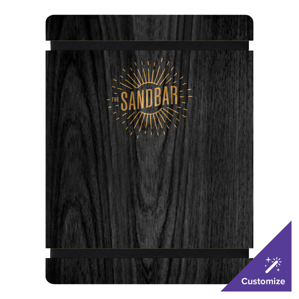 Menu Solutions WDRBB-C Black 8 1/2" x 11" Customizable Wood Menu Board ...